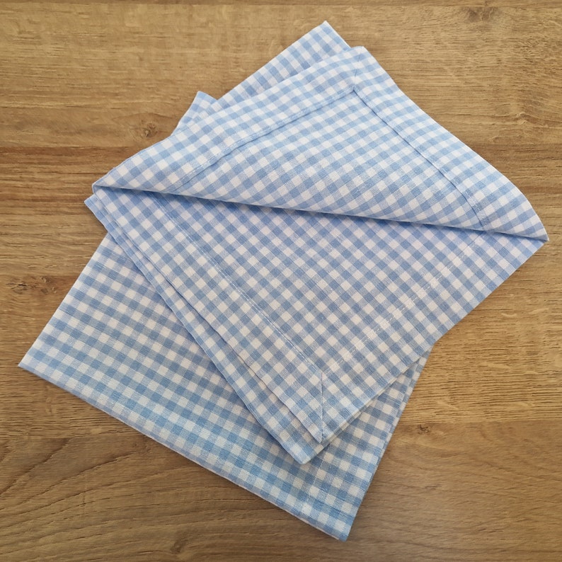 Gingham Cloth Napkins: Checkered Cotton Dinner Napkins, Set of 4 - Etsy