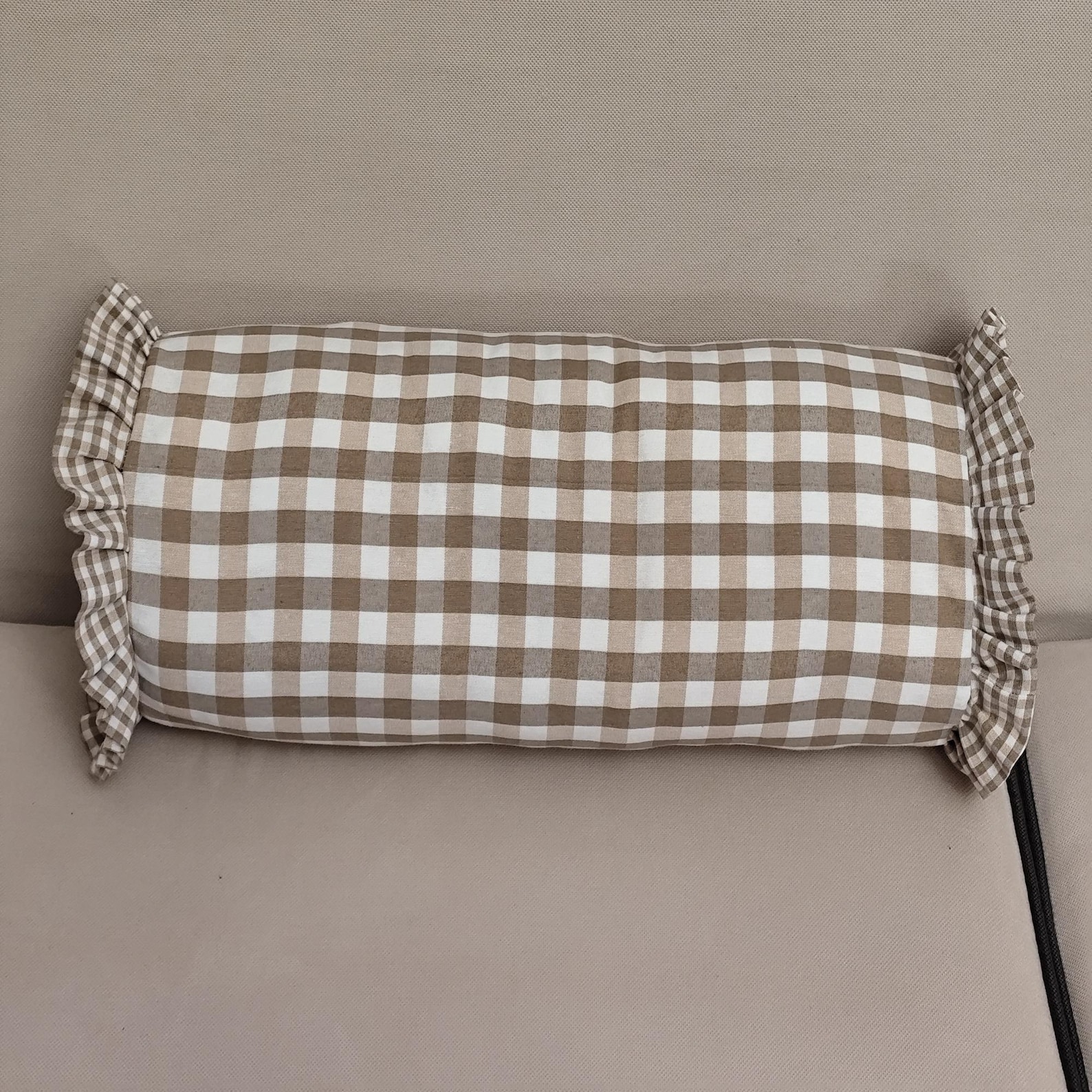 Ruffle Gingham Bolster Pillow Cover: Custom Cylinder Pillow Case - Etsy