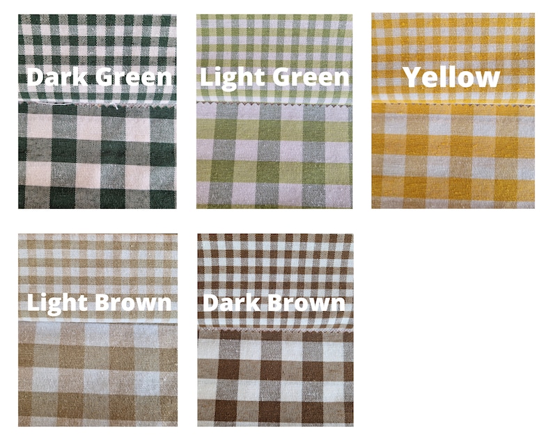 Farmhouse Plaid Gingham Table Runner Green and White With Border ...