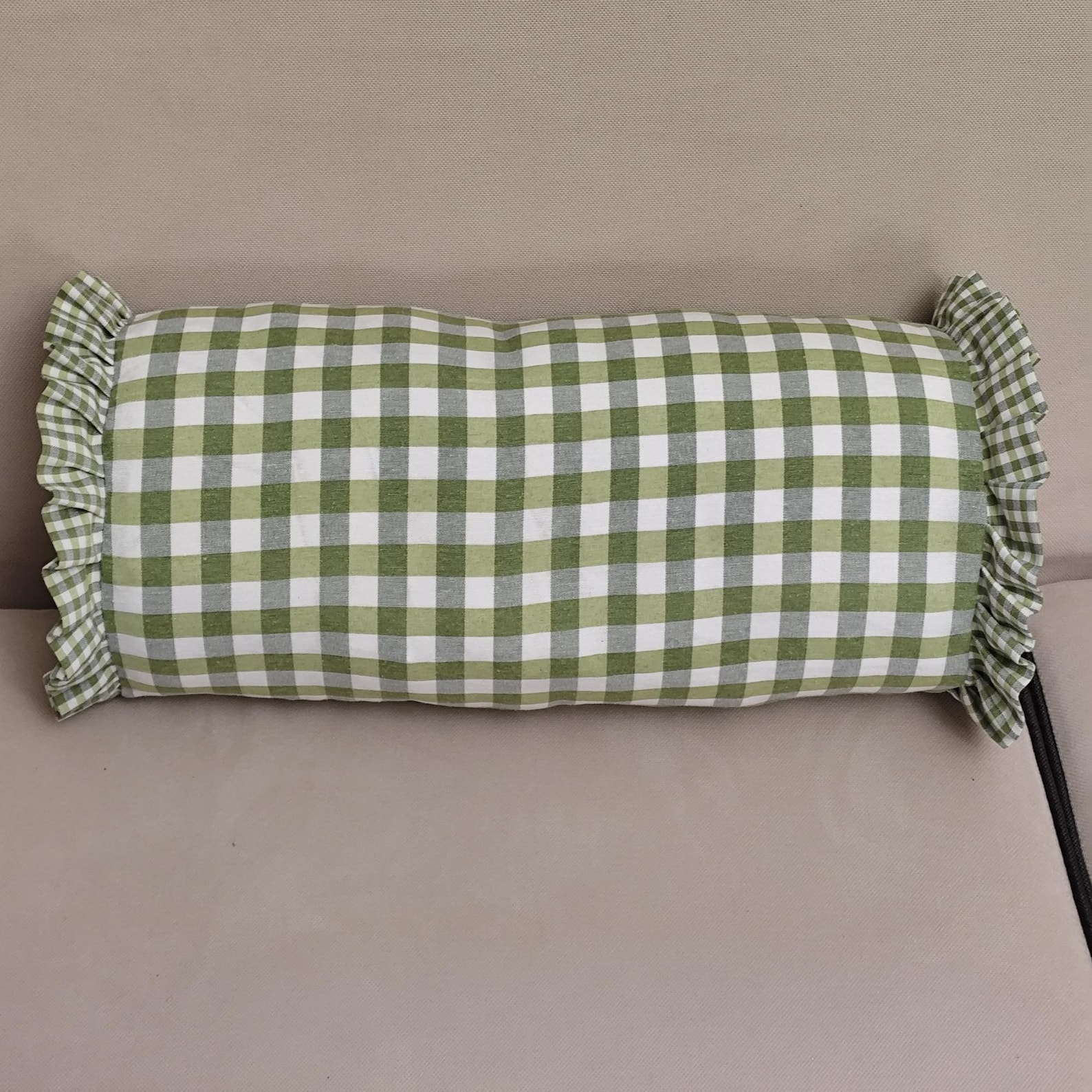 Ruffle Gingham Bolster Pillow Cover: Custom Cylinder Pillow Case - Etsy