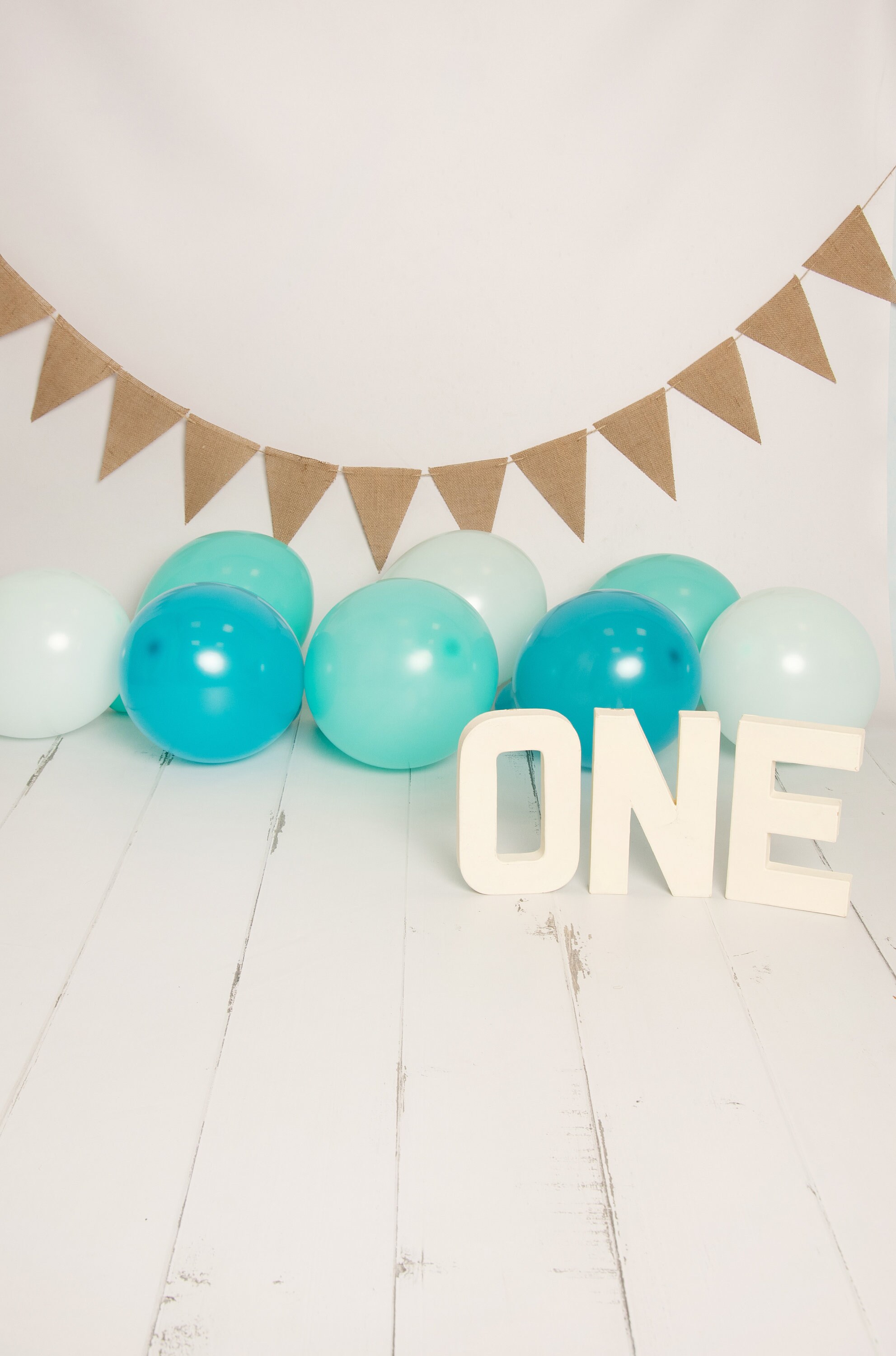 Teal & Green 1st Birthday Digital Backdrop - Etsy