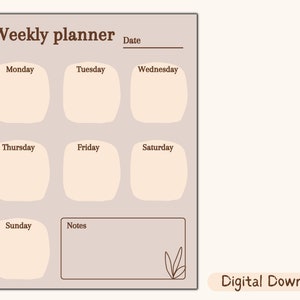 Weekly Planner, Digital Weekly Planner, Printable Planner, Simple ...