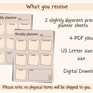 Weekly Planner, Digital Weekly Planner, Printable Planner, Simple ...
