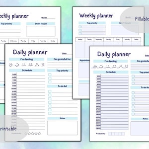 Digital Weekly Planner, Printable Planner, Weekly Planner, Daily ...
