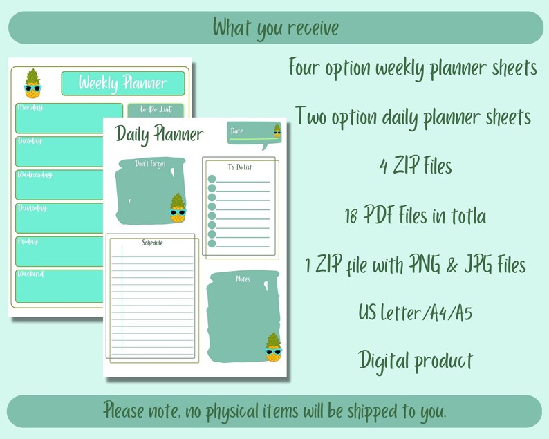 Digital Weekly Planner, Weekly Planner, Printable Planner, Digital ...