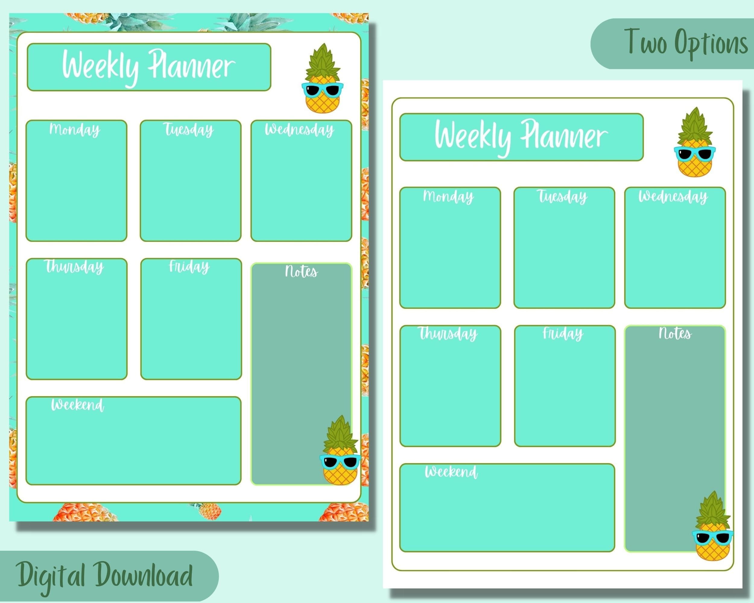 Digital Weekly Planner, Weekly Planner, Printable Planner, Digital ...