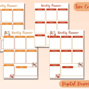 Digital Weekly Planner, Weekly Planner, Printable Planner, Cat Planner ...