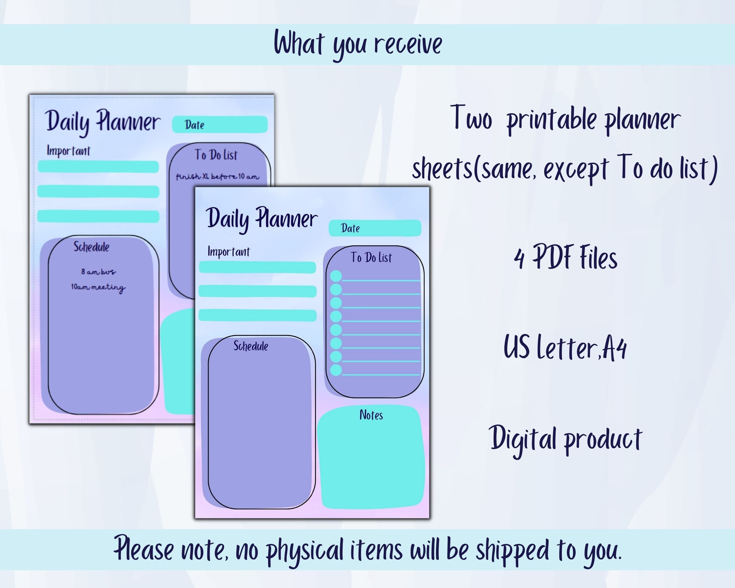 Digital Daily Planner, Printable Planner, Daily Planner, Colorful ...