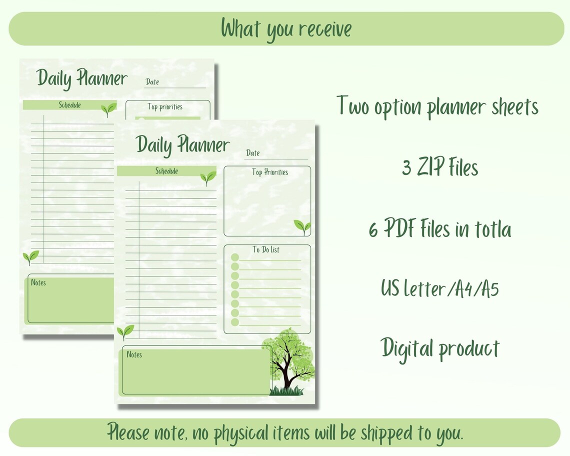 Digital Daily Planner, Printable Planner, Daily Planner, Colorful ...