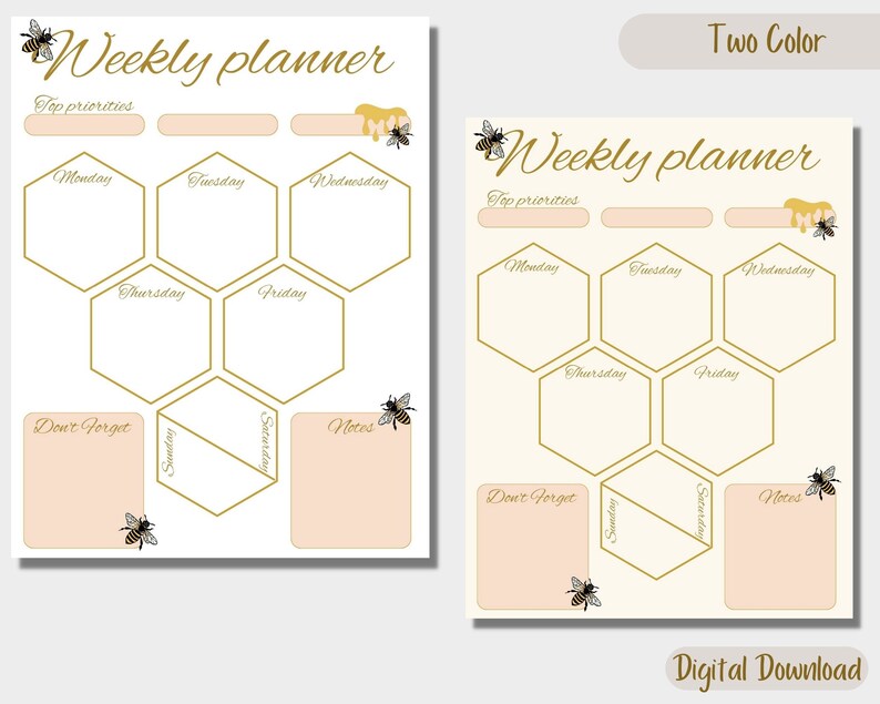 Digital Weekly Planner, Weekly Planner, Printable Planner, Digital ...