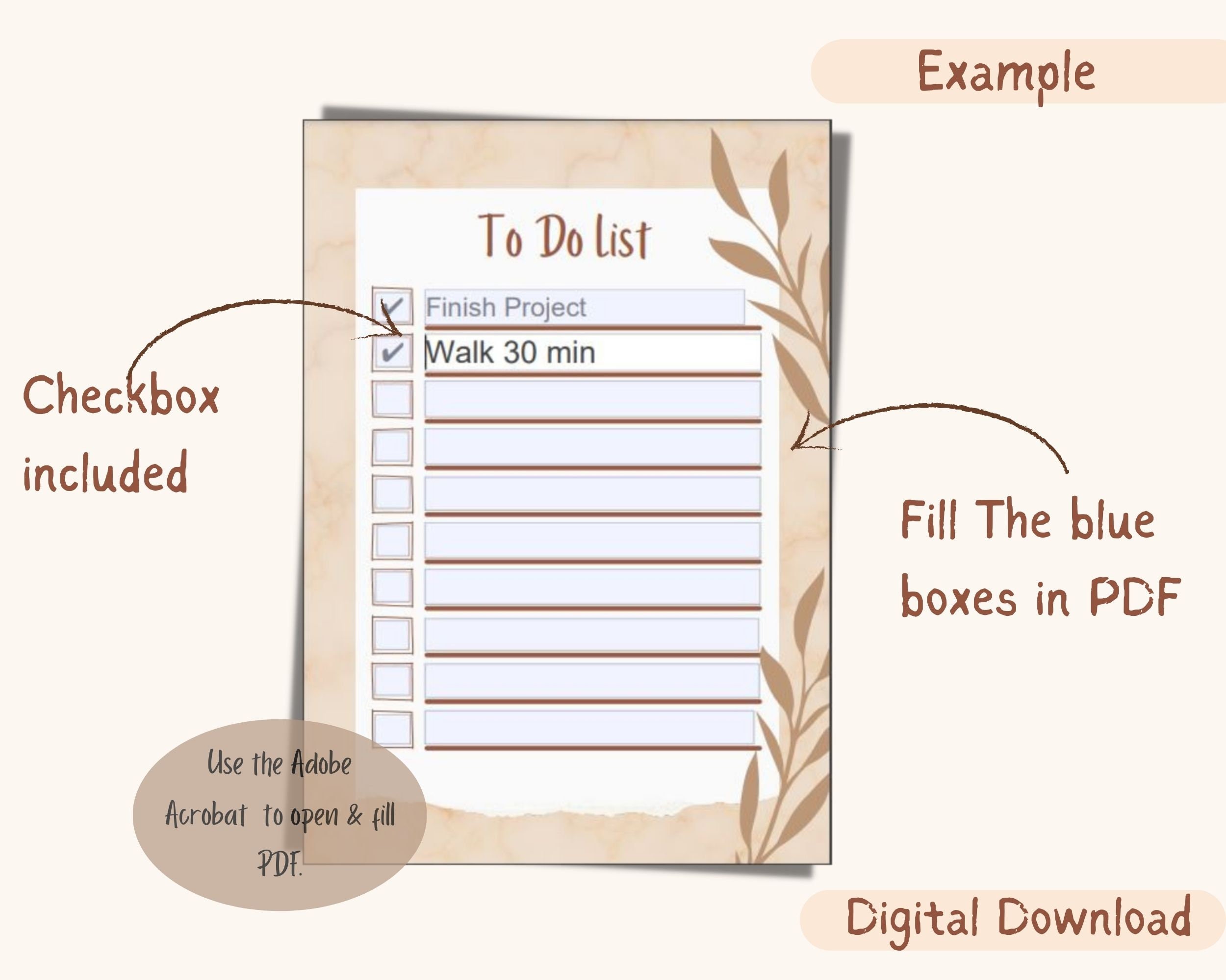 To Do List, Task Lists, Printable to Do List, Simple to Do List, Simple Checklist, Minimal to Do ...