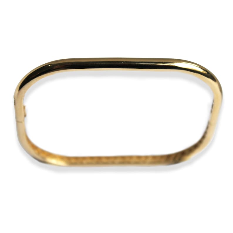 14K Gold Hinged Bangle, Square Shape Bracelet, Stackable Bracelets 14K ...