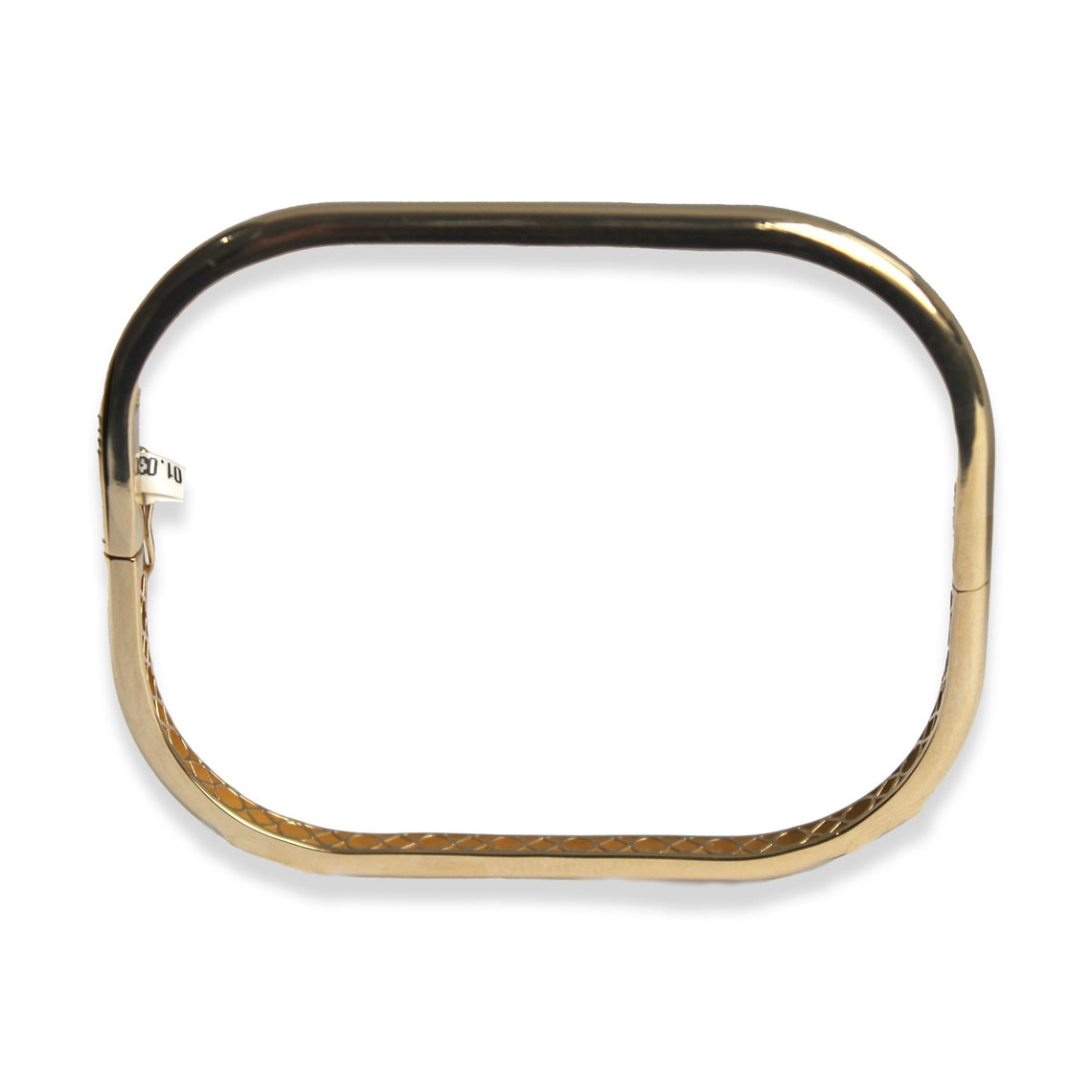 14K Gold Hinged Bangle, Square Shape Bracelet, Stackable Bracelets 14K ...