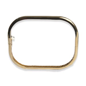 14K Gold Hinged Bangle, Square Shape Bracelet, Stackable Bracelets 14K ...