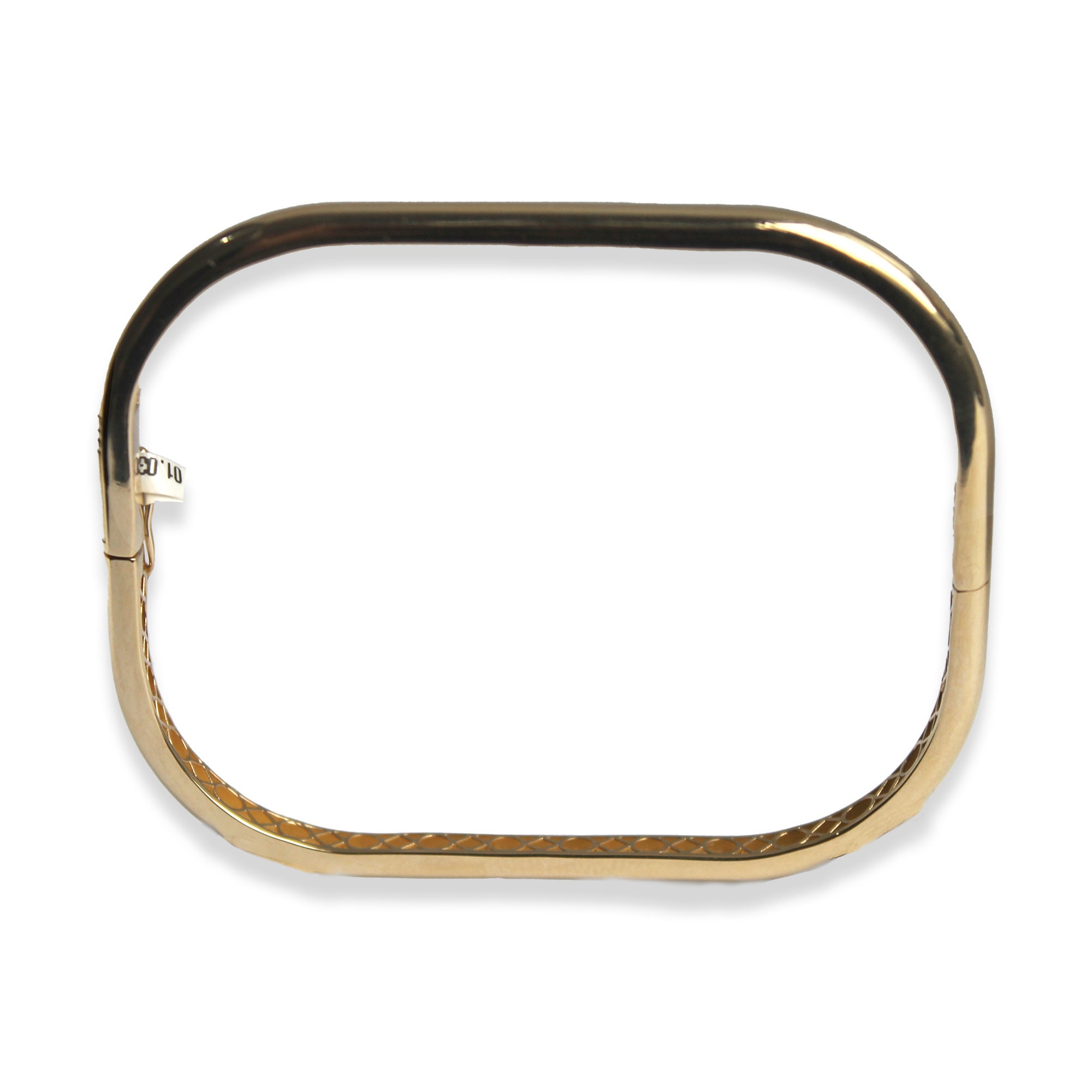 14K Gold Hinged Bangle, Square Shape Bracelet, Stackable Bracelets 14K ...