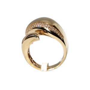 14K Solid Gold , Open Dome Ring, Double Dome Ring, Gold Bold Dome Band ...