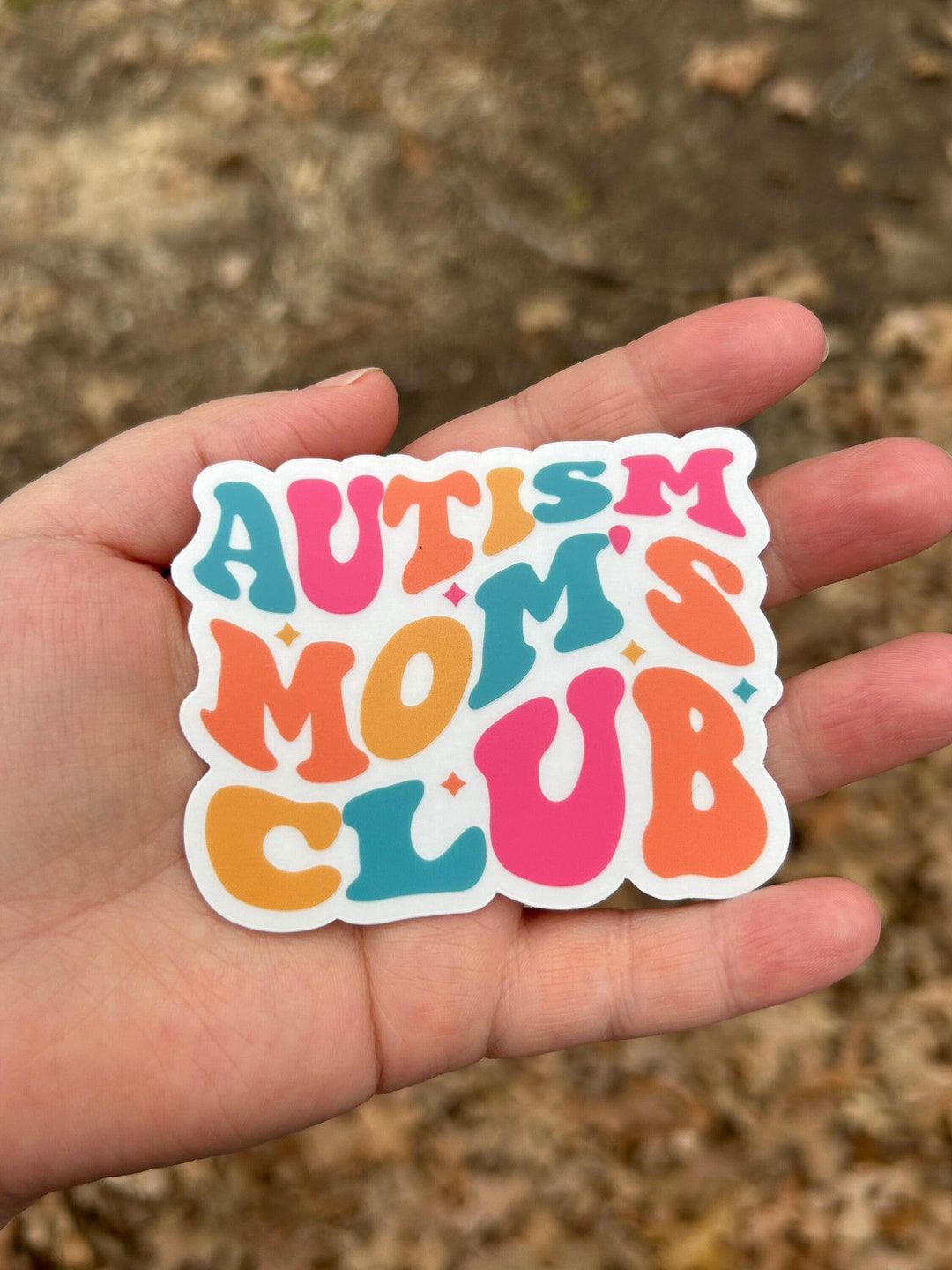 Autism Mom's Club Sticker, Colorful ASD Bumper Sticker, Hot Mess Mother ...
