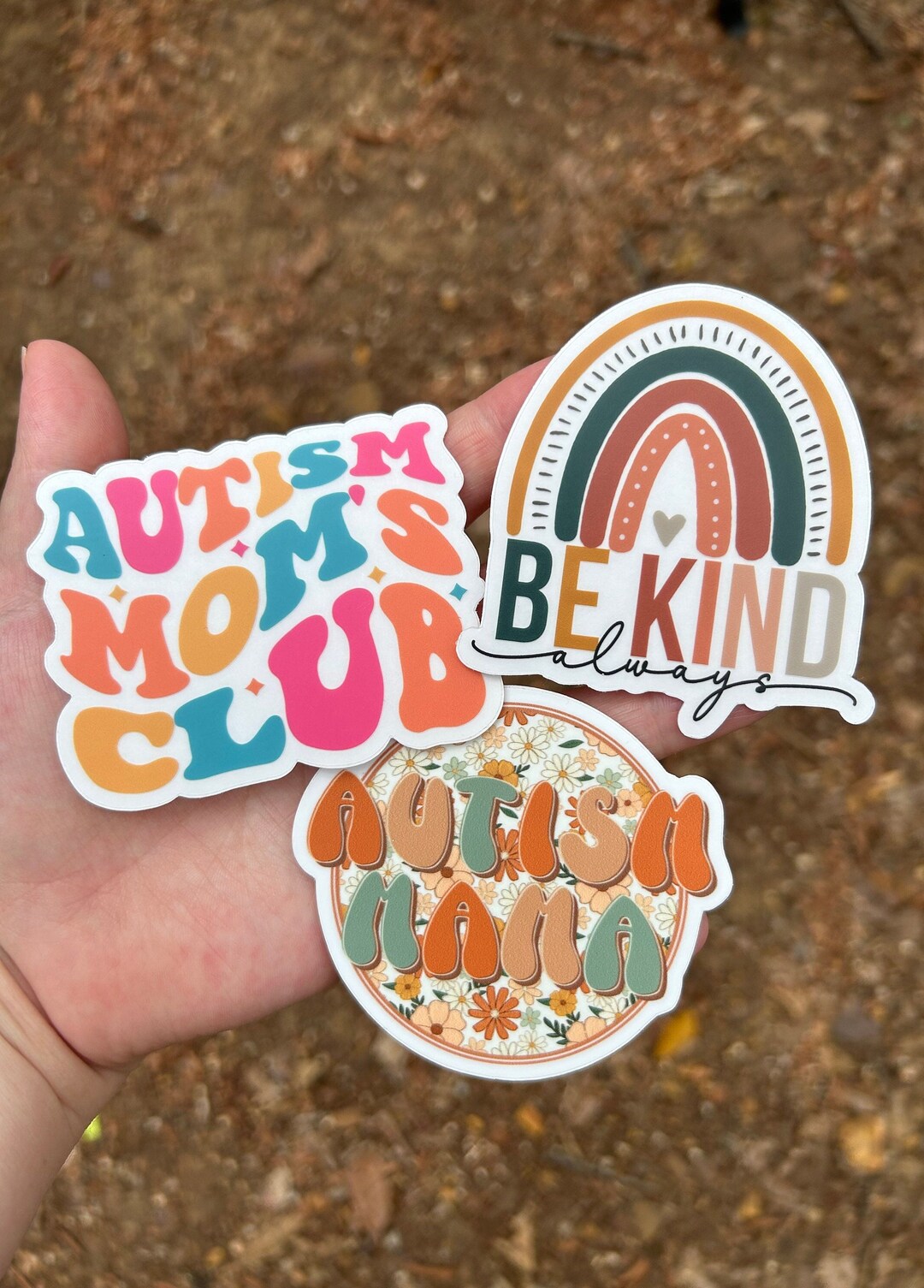 Autism Mom Sticker Pack of 3, Colorful ASD Bumper Sticker, Hot Mess ...