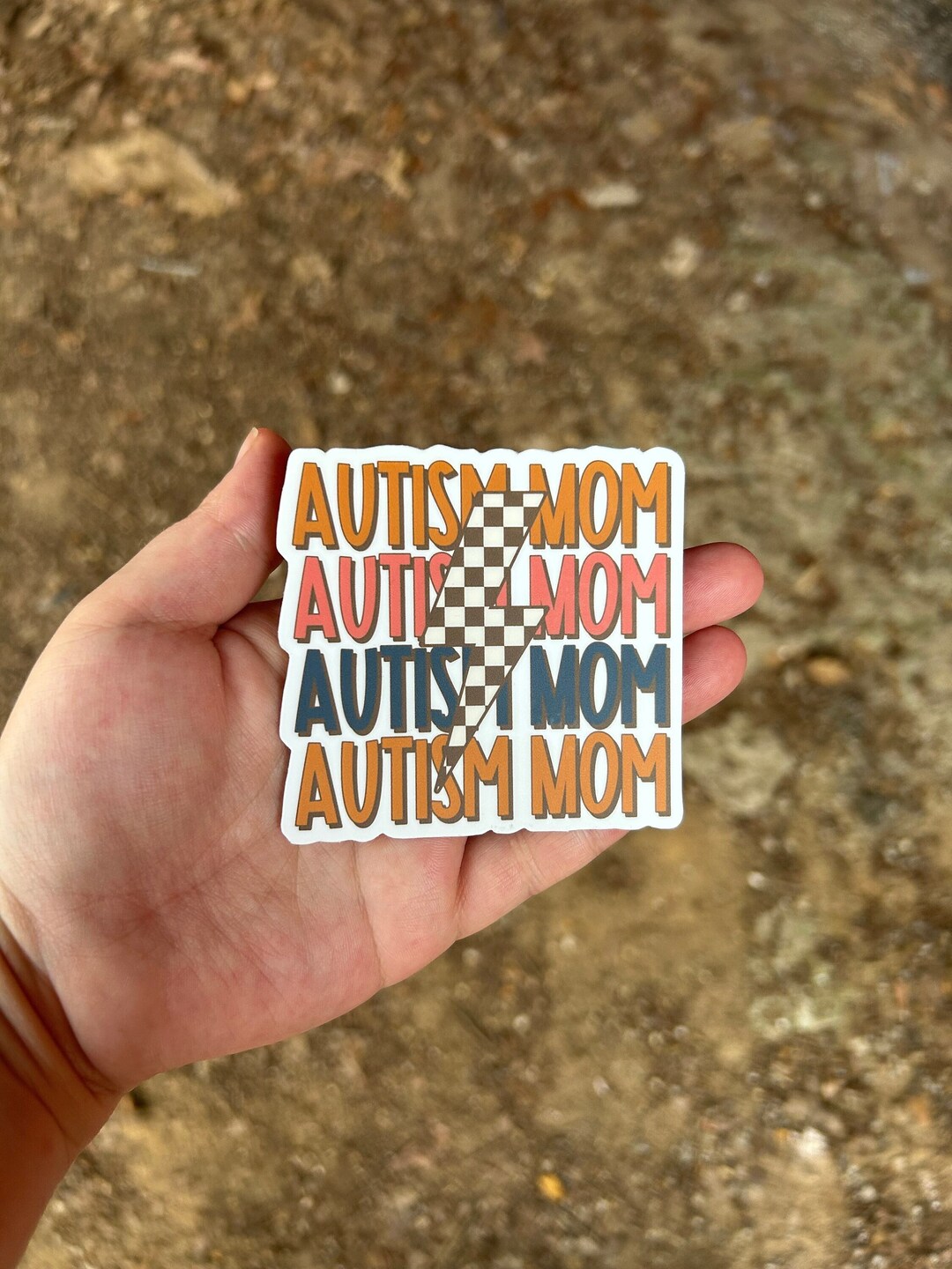 Autism Mom Lightning Bolt Sticker, Colorful ASD Bumper Sticker, Hot ...