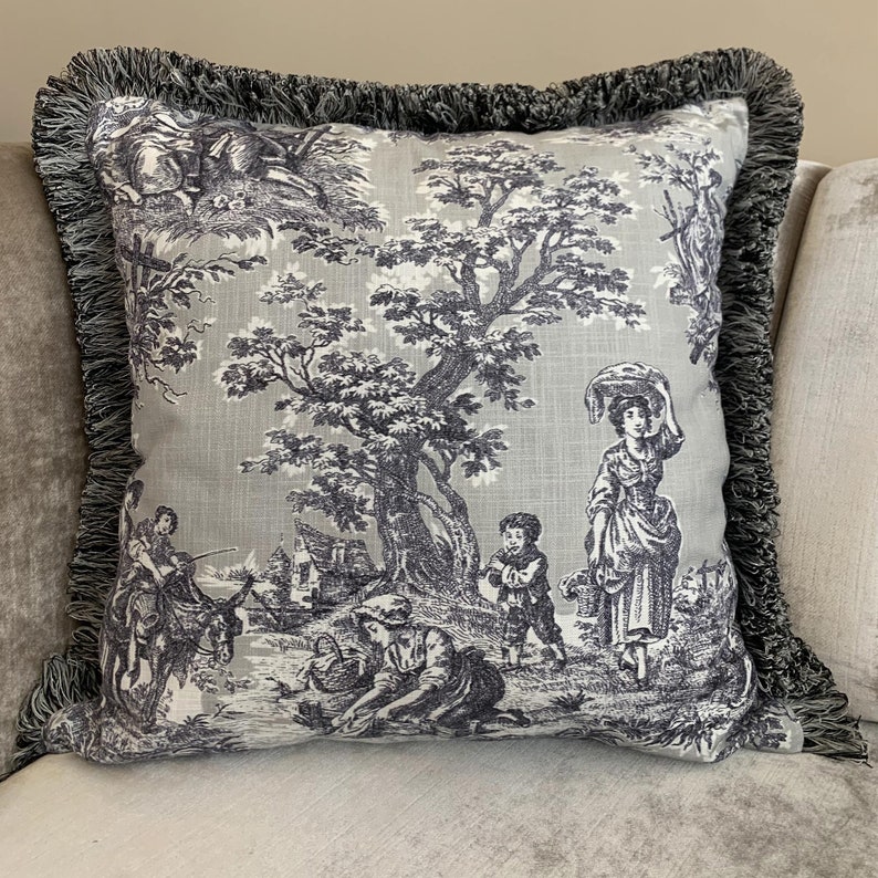 French Vintage Style Cushion Covers Home Decoration, 50cmx50cm Grey ...