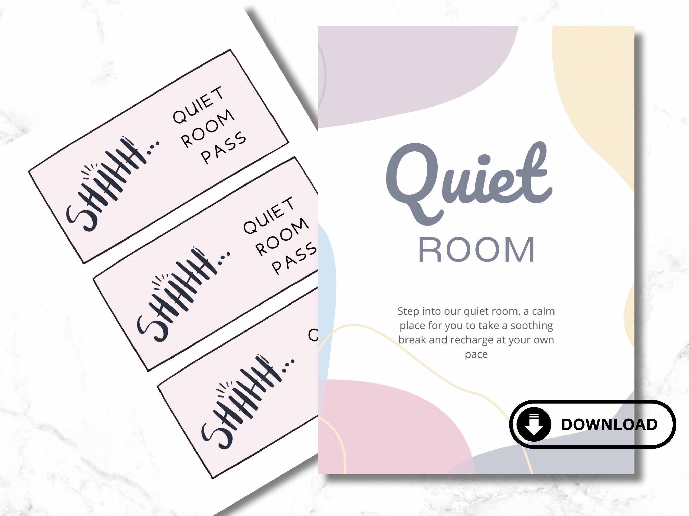 Quiet Room Printable Sign and Passes Party and Event - Etsy
