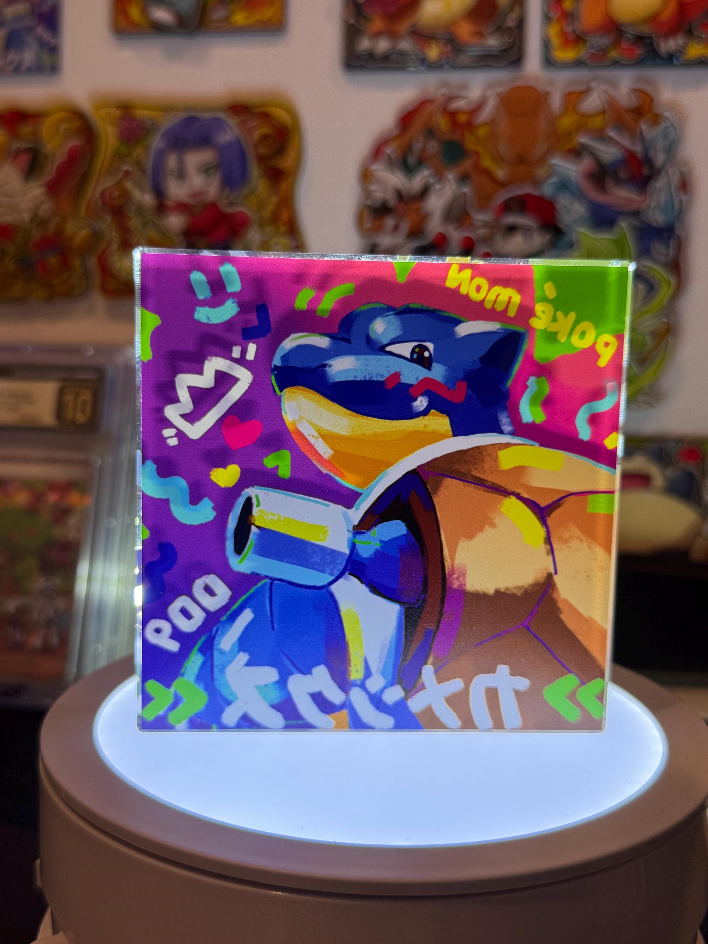Blastoise Custommade Pokemon Crystal Acrylic Block 10cmx10cmx1.5cm-gift ...