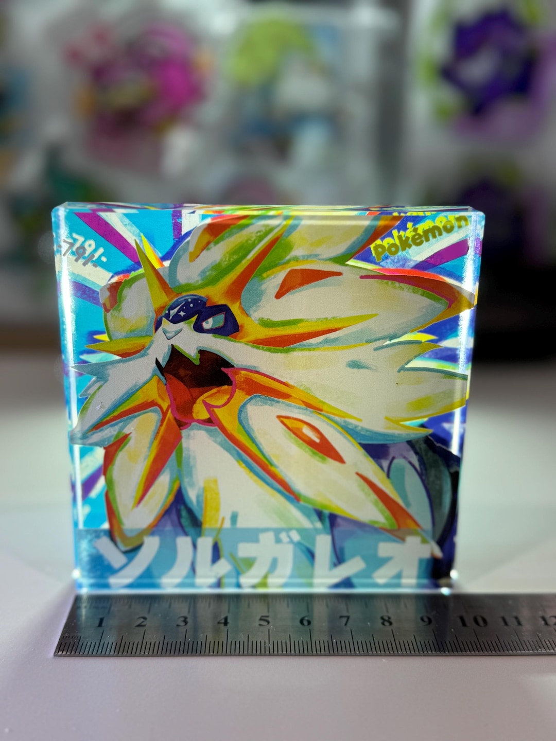 Solgaleo Custommade Pokemon Crystal Acrylic Block 10x10x1.5cm-gift for Him-pokemon Fan-pokemon ...
