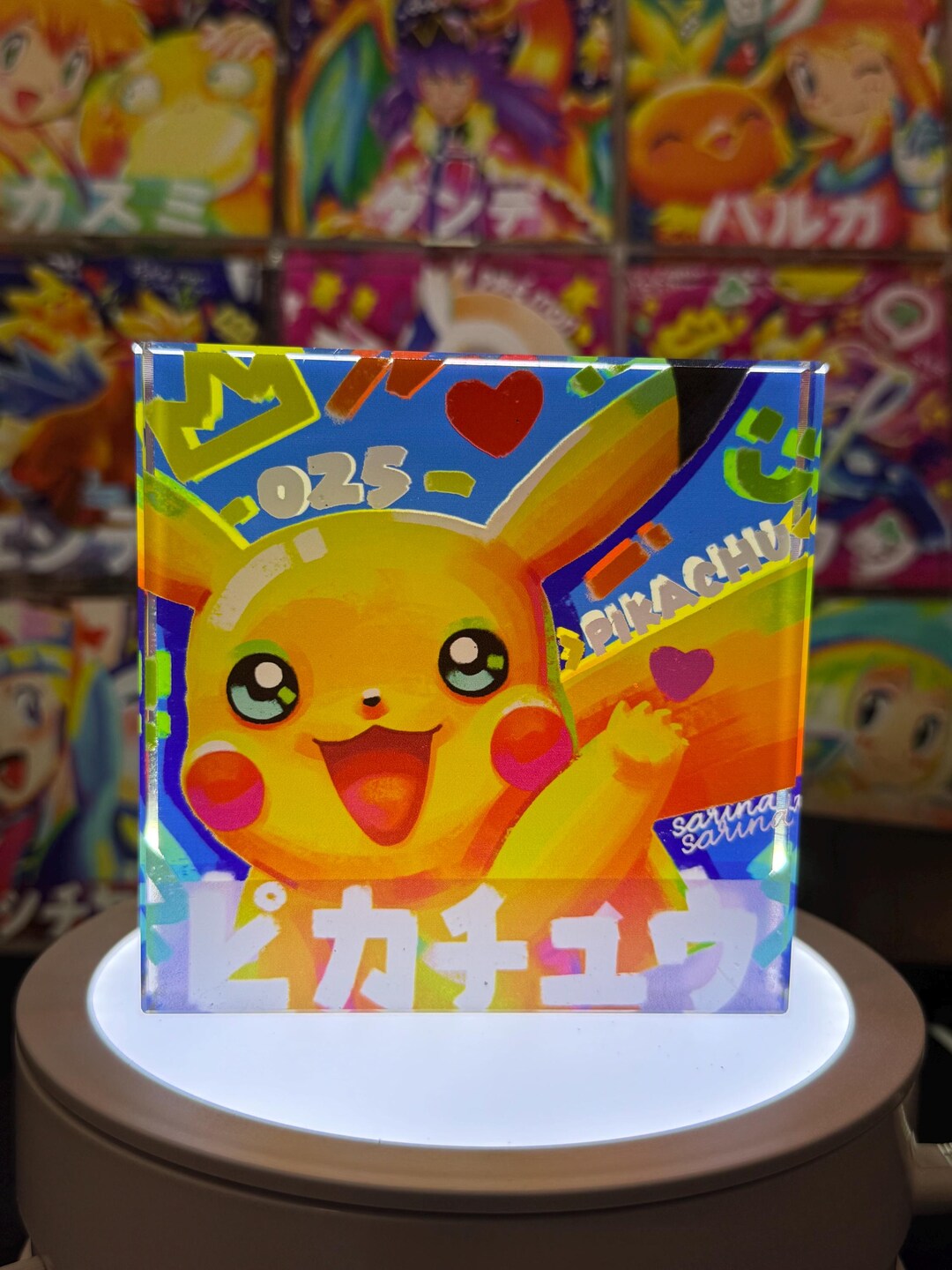 Pikachu Custommade Pokemon Crystal Acrylic Block 10cmx10cmx1.5cm-gift ...