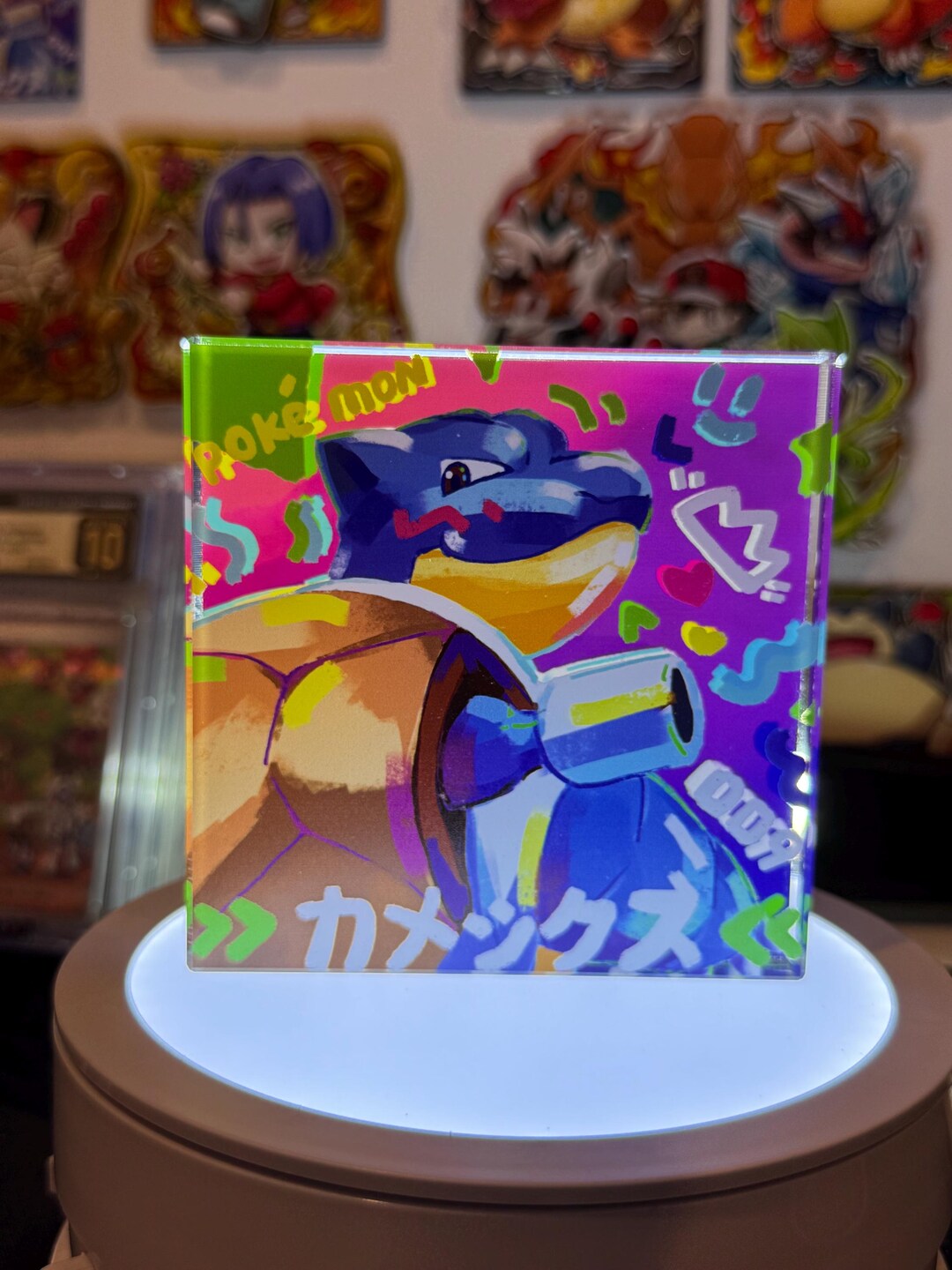 Blastoise Custommade Pokemon Crystal Acrylic Block 10cmx10cmx1.5cm-gift ...