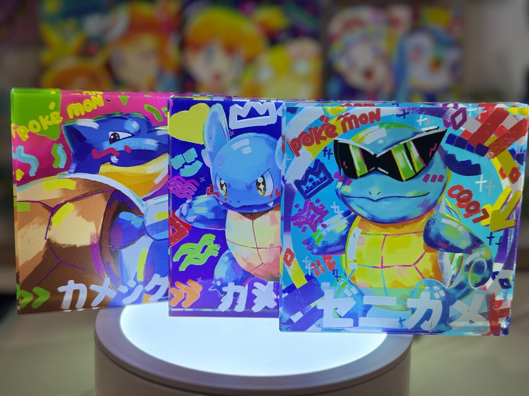 Squirtle Evolution Chain Custommade Pokemon Crystal Acrylic Block ...