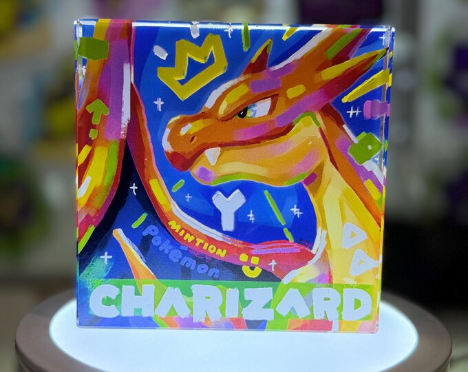 Charizard Y Custommade Pokemon Crystal Acrylic Block 10x10x1.5cm-gift ...