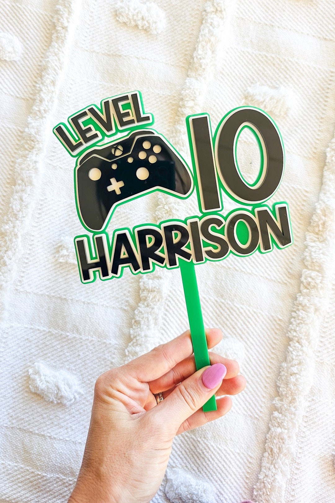 Gamer Cake Topper | Gamer Remote Topper | Playstation Topper | Level ...