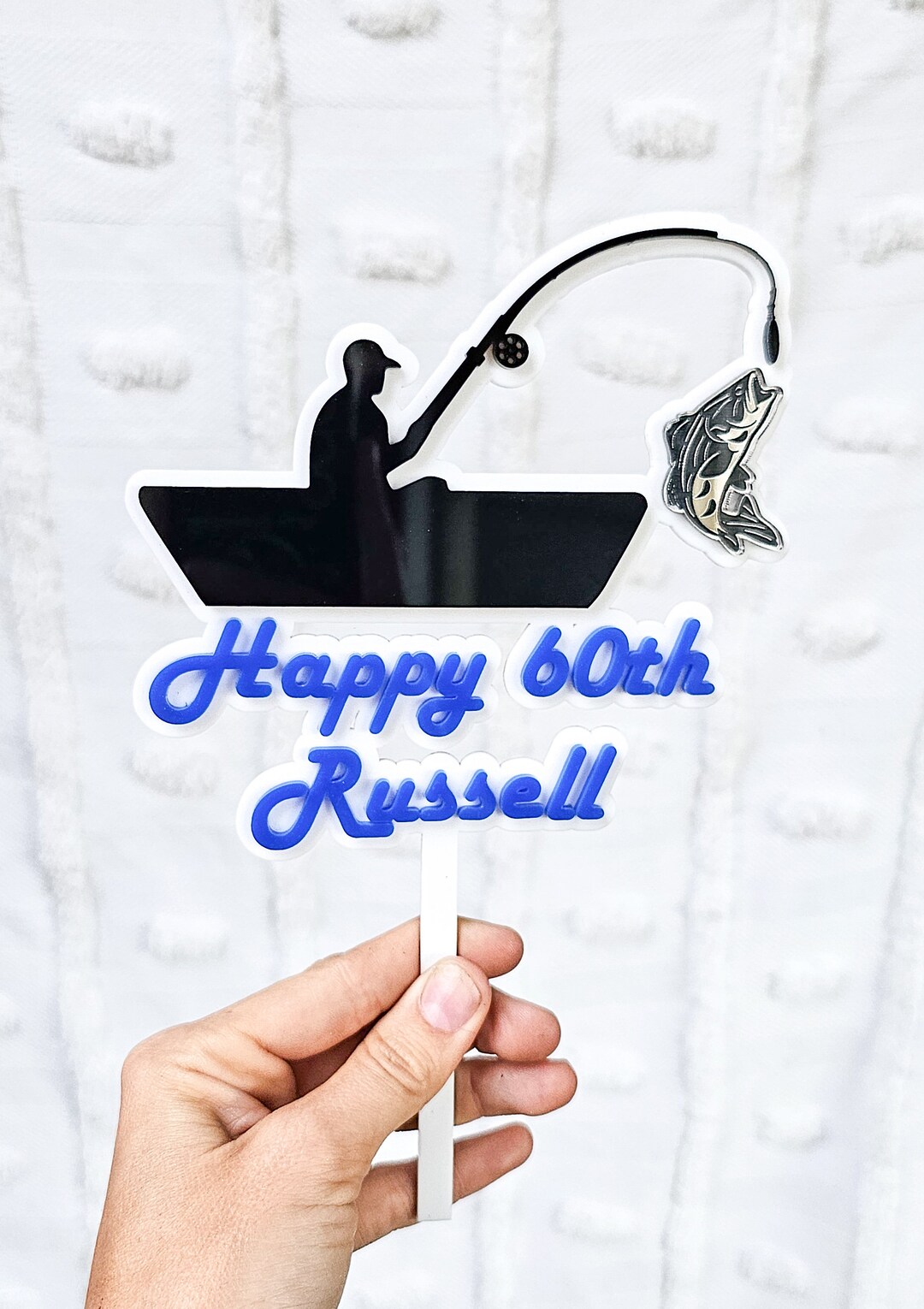 Fishing Cake Topper / Acrylic Fish Cake Topper / Fish Topper / Boat ...