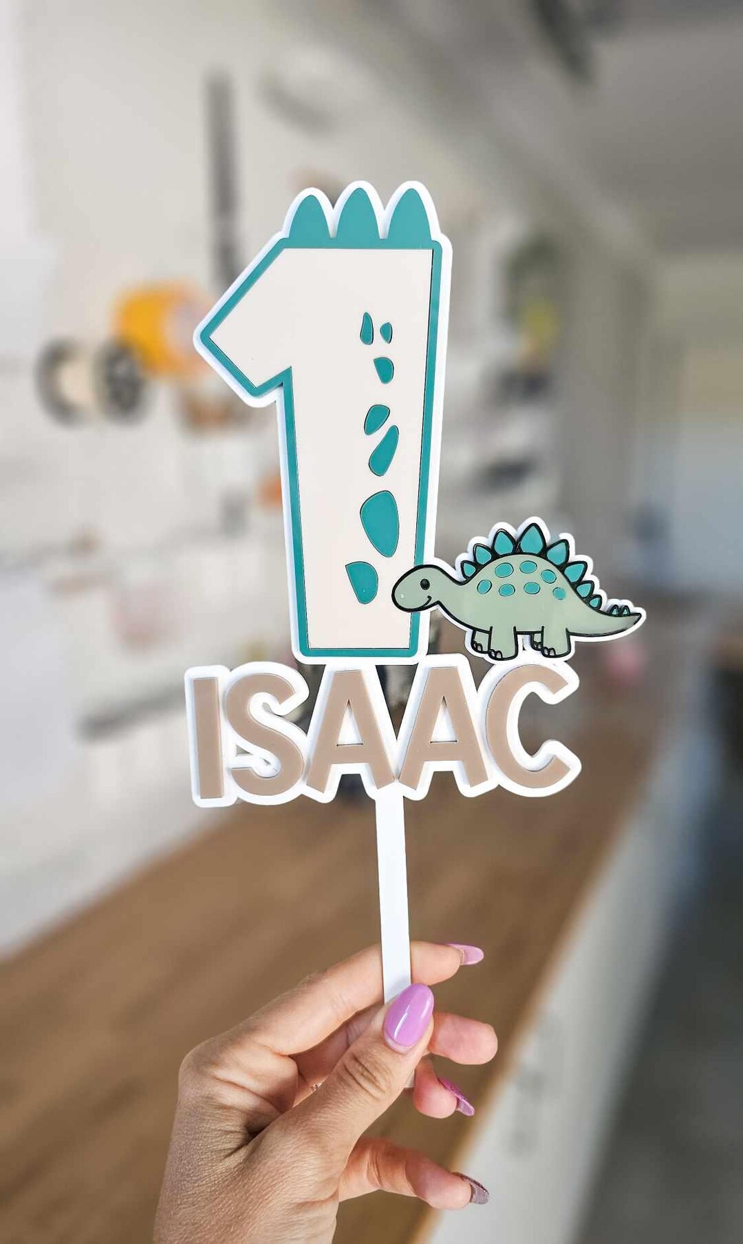 Dinosaur Number Cake Topper - Etsy