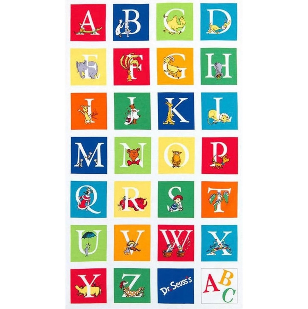 24" X 44" Panel ABC by Dr Seuss Abc's Alphabet Learning Kids Children's ...