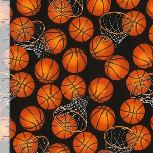 Basketball Fabric, Basketball Sewing Cotton Fabric, Basketballs With ...
