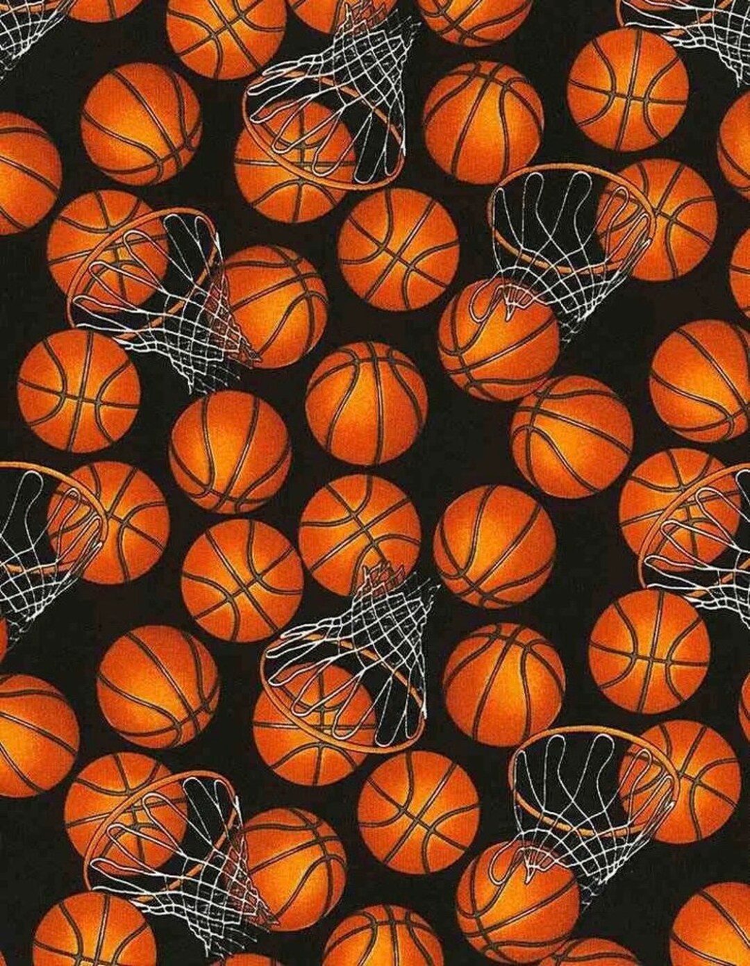 Basketball Fabric, Basketball Sewing Cotton Fabric, Basketballs With ...