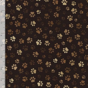 Timeless Treasures Brown Dog Paws Prints, 100 % Cotton Fabric, Paw ...