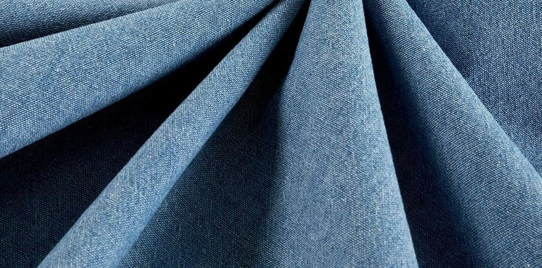 6 Oz Denim Bleached Light Indigo Blue Laundered Fabric, Light Weight ...