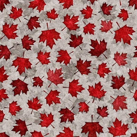 The Great White North Maple Leaf Toss 28744-K Fabric, Quilting 100% ...
