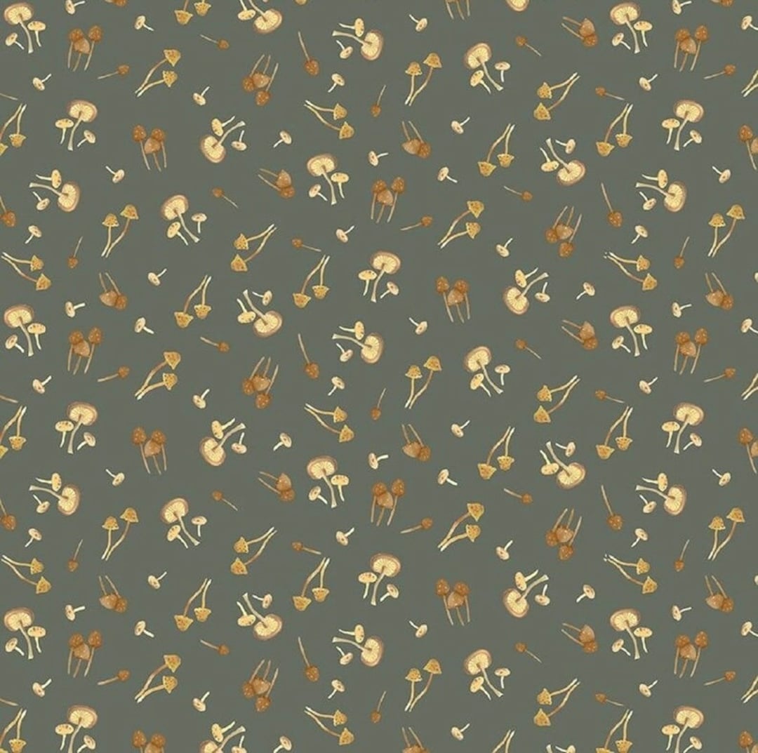 Into the Woods Forest Mushrooms, Mushrooms Fabric, 100% Cotton Fabric ...