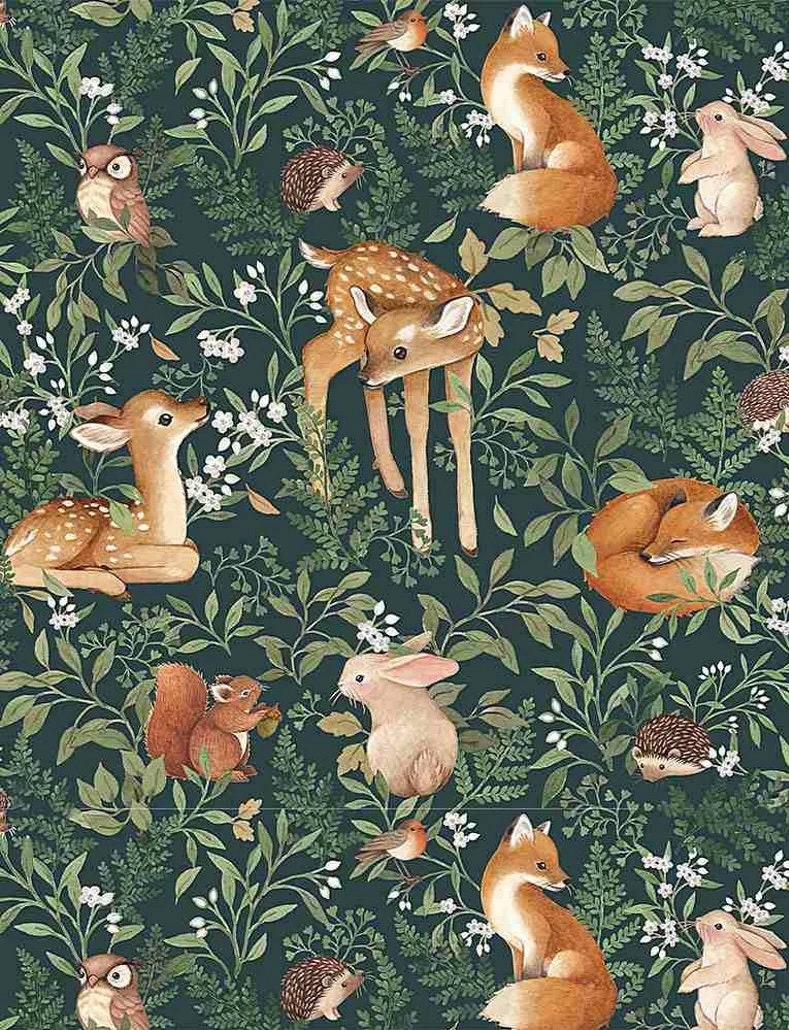 Little Fawn and Friends by Nina Stajner Dear Stella Fabric, Deer Animal ...
