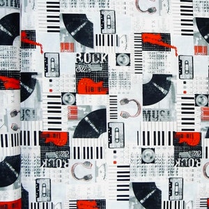 Feel the Music Faded Music Collage Timeless Treasures 100% Cotton ...