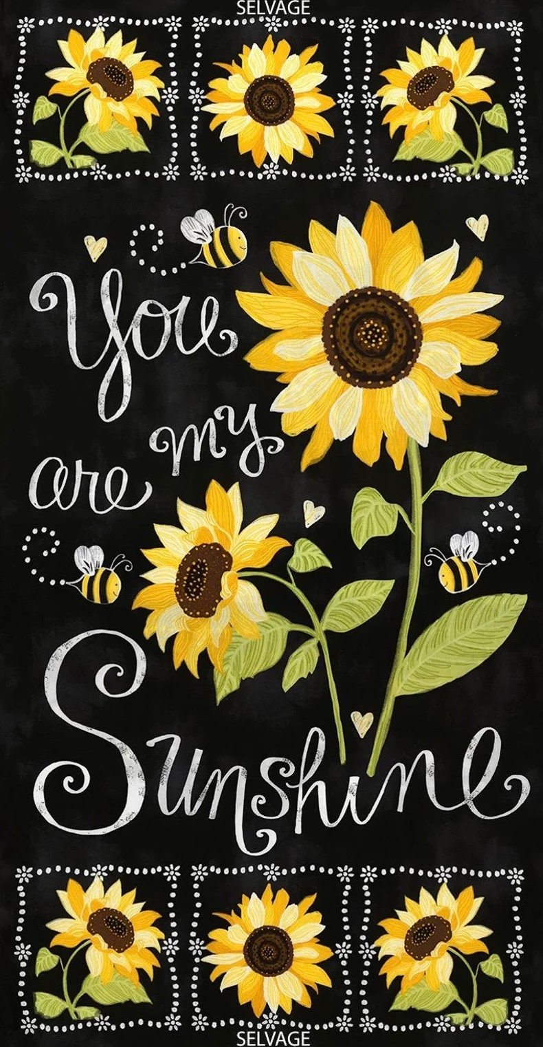 You Are My Sunshine Quilting Fabric Chalkboard Panel, 100% Cotton ...