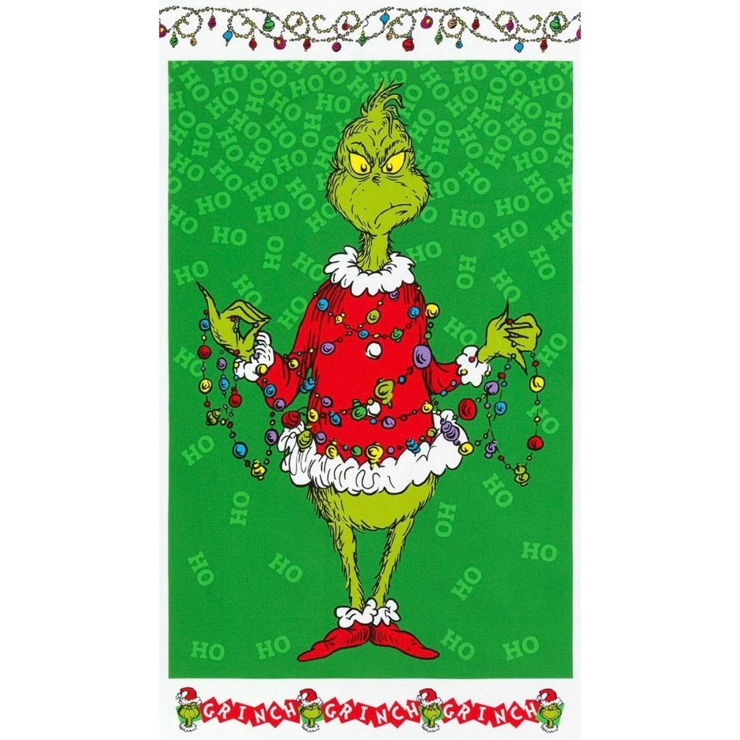 Dr.seuss How the Grinch Stole Christmas Panel, the Grinch Panel Fabric ...