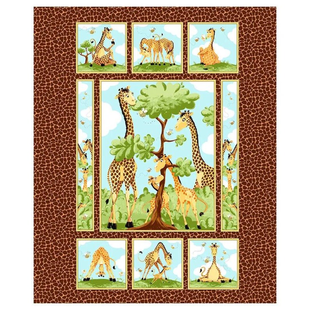 Giraffe Panel Susybee Fabric Panel, Susybee Zoe the Giraffe SB20355-280 ...