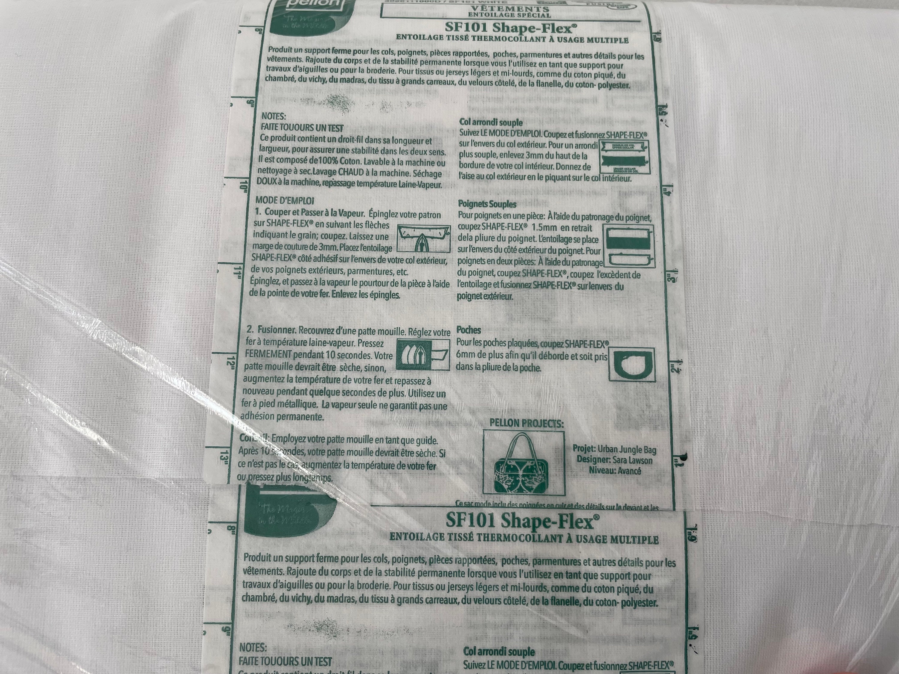 Pellon SF101 Shape-flex Woven Fusible Interfacing White 1 Bolt-25 Yards ...