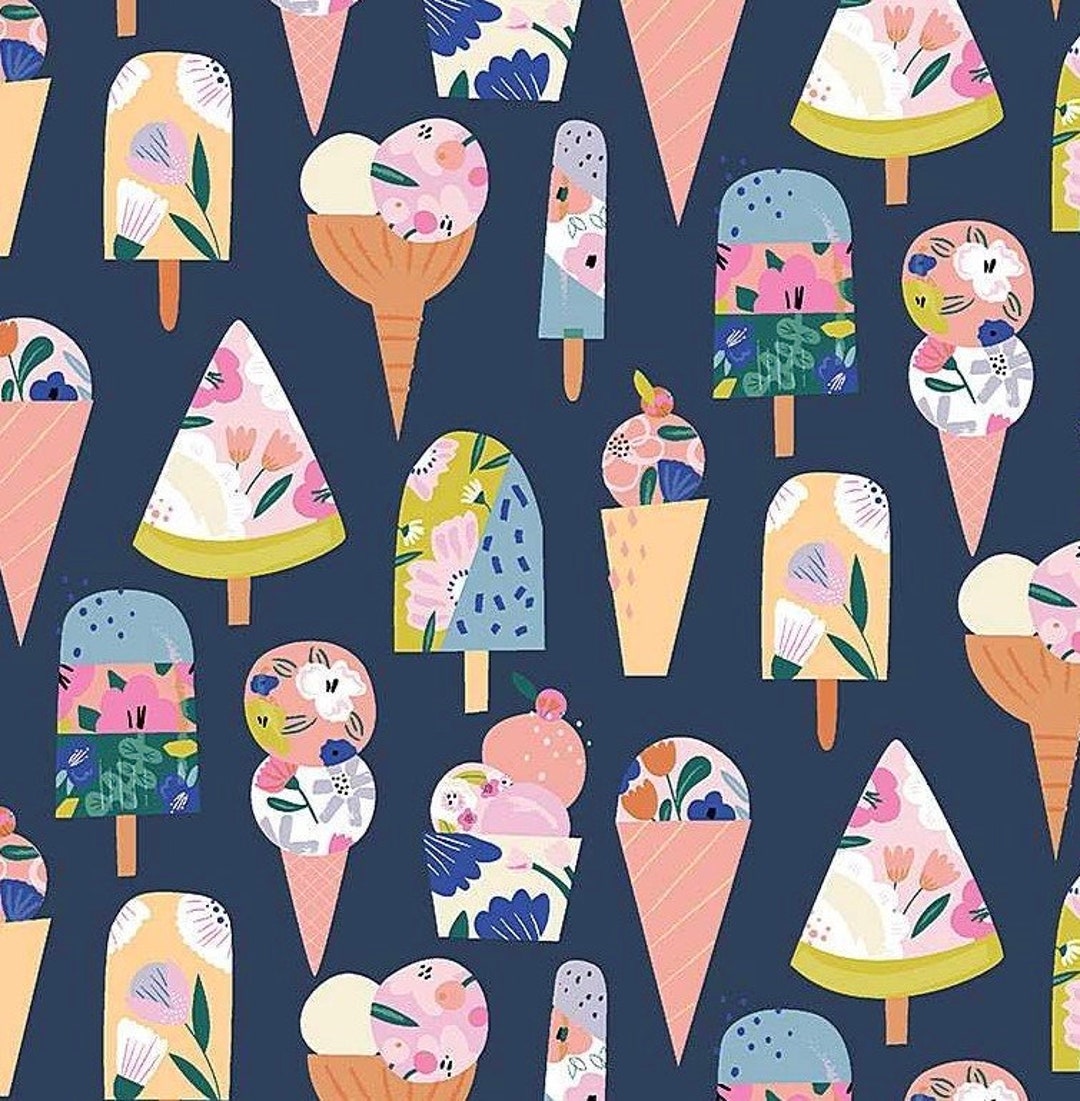 What's the Scoop Ice Cream Orient Dear Stella Fabric, Quilting 100% ...