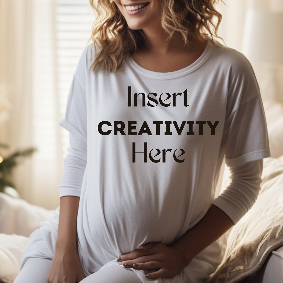 Gildan 64000 Maternity Mockup Pregnant Mock up White Shirt Mock up ...