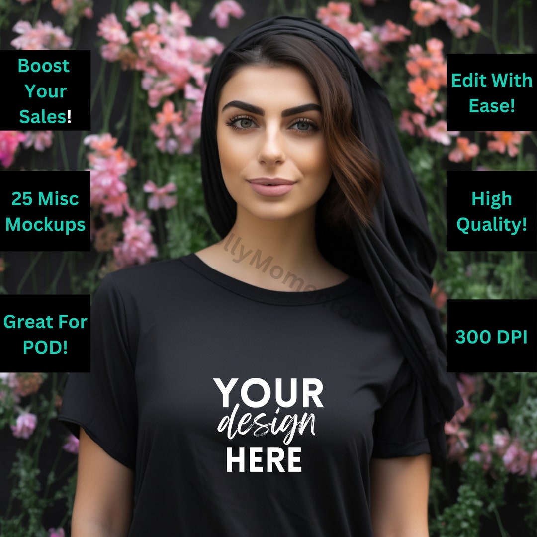 25 Mockups, 25 Beautiful Women From Around the World F, Canvas 3001 ...